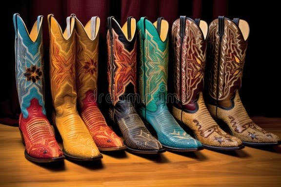 Various Cowboy Boot Stitching Patterns Displayed Stock Illustration ...