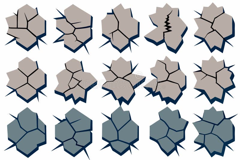 Many Piece of Broken Rock Vector Art Stock Vector - Illustration of ...