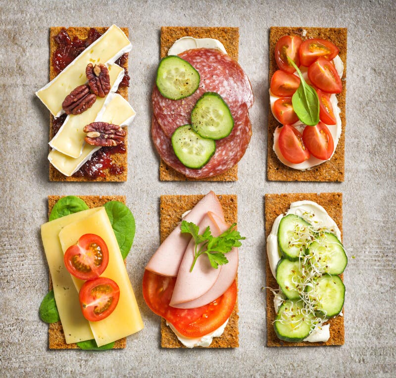 Various crispbread slices stock image. Image of isolated - 74629641