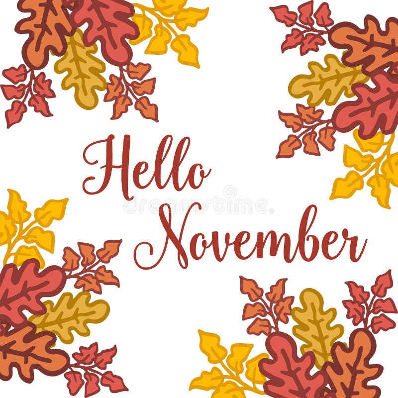 Various Crowd of Leaf Frame, for Handwritten of Modern Hello November ...