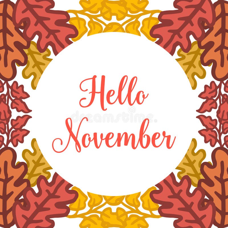 Various Crowd of Leaf Frame, for Handwritten of Modern Hello November ...