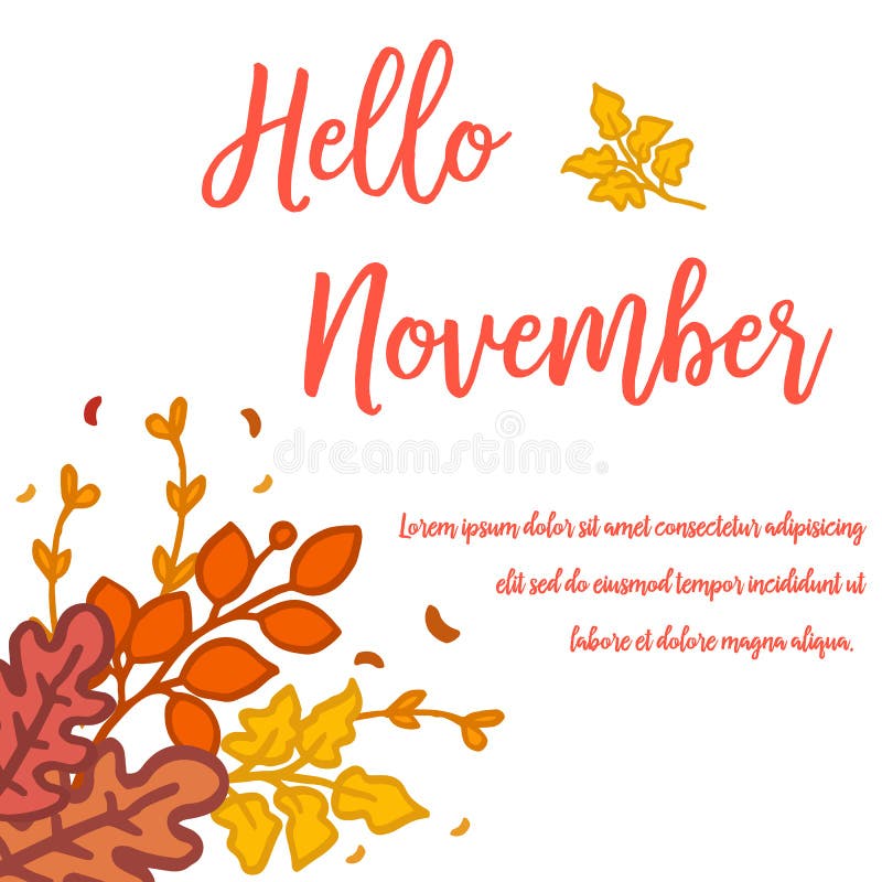 Various Crowd of Leaf Frame, for Handwritten of Modern Hello November ...
