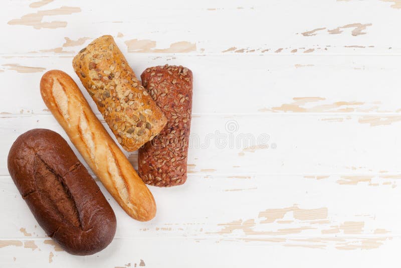Various Crusty Bread and Buns Stock Image - Image of rustic, rural ...