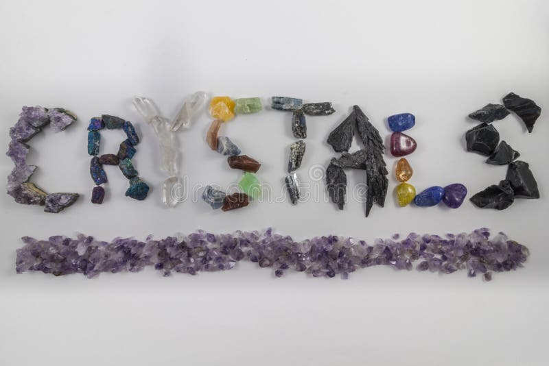 Various crystals in a pile stock image. Image of color - 92504889