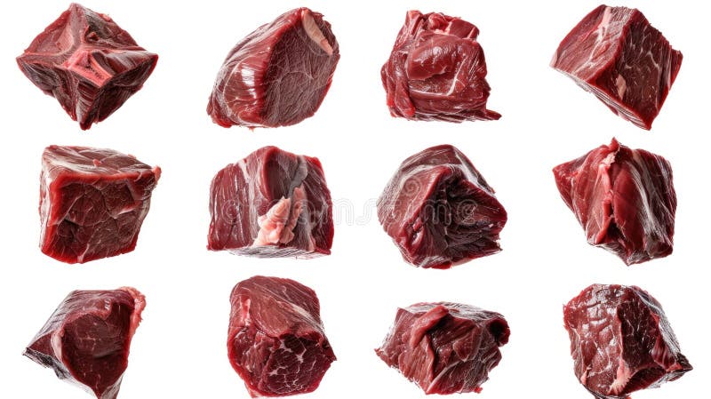 Various Cuts of Meat Wrapped in Plastic Packaging, Suitable for Food ...