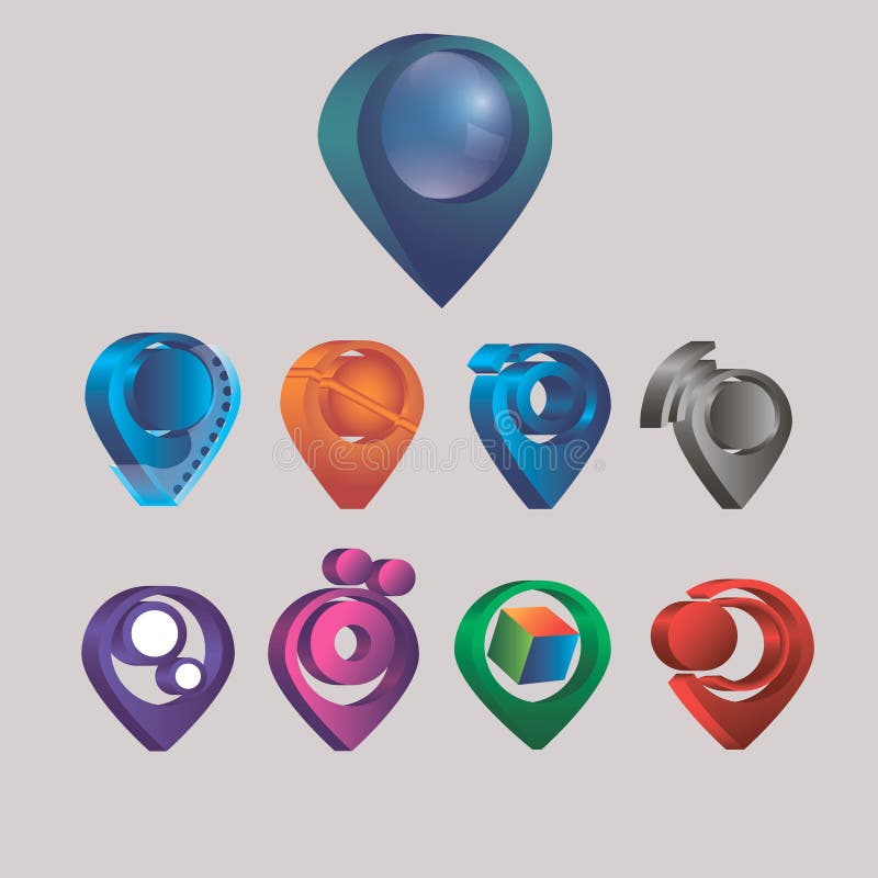 Various 3d Pointers Card Labels Stock Vector - Illustration of sign ...