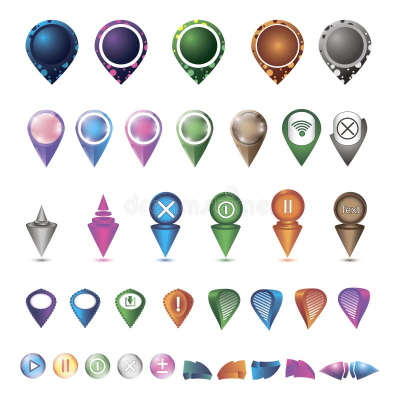 Various 3d Pointers Card Labels Stock Vector - Illustration of label ...