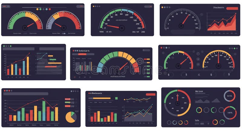 Various Dashboard Interfaces Stock Illustrations – 530 Various ...