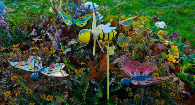 Various Decoration Objects Hidden in Nature Stock Photo - Image of ...