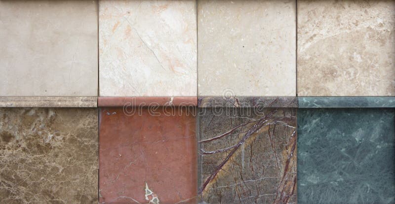Various Decorative Tiles, and Natural Stone Samples Stock Image - Image ...