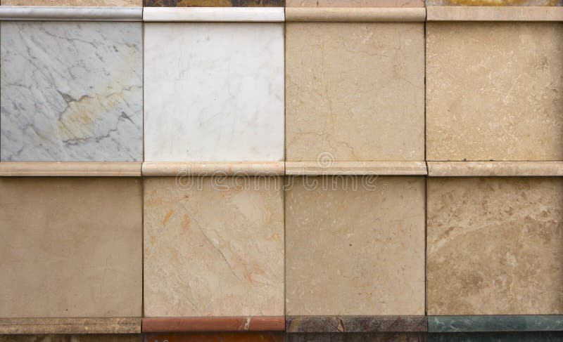 Various Decorative Tiles, and Natural Stone Samples Stock Image - Image ...