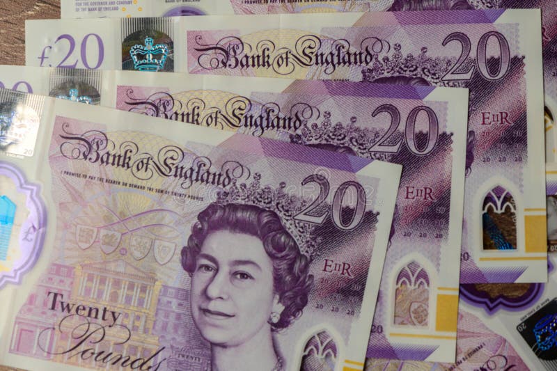 A Plan View of Pound Sterling Bank Notes. Editorial Photography - Image ...