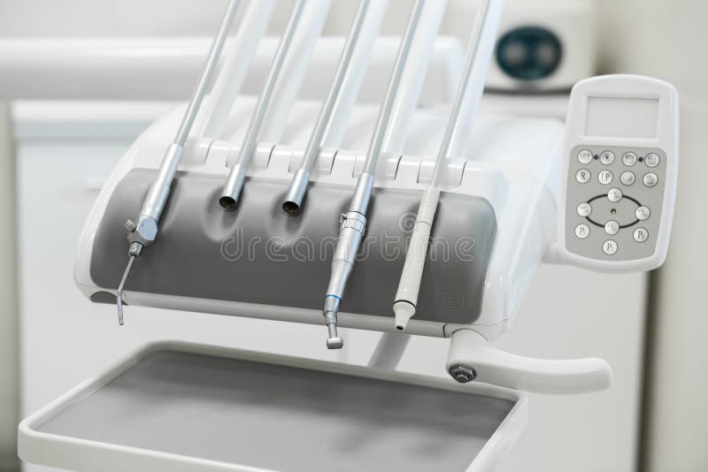 Various Dental Instruments and Tools in a Dentists Office Stock Image ...