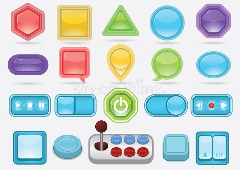 Various Design of Buttons. Vector Illustration Decorative Design Stock ...
