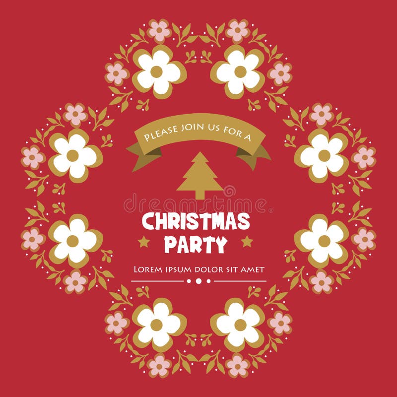 Various Design Invitation Card Christmas Party, with Decor of Leaf ...