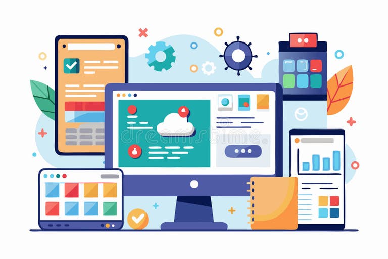Various Devices Display Adaptable Software Featuring Cross Platform ...