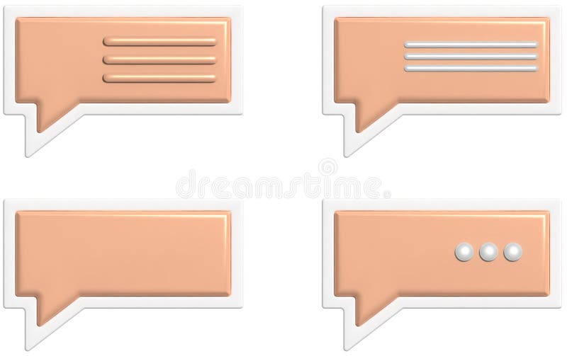Various Dialog Shapes on Beige Background, 3D Rendering Illustration ...