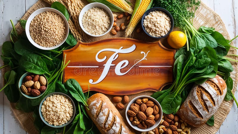 Various Different Food with the Sign Fe Stock Illustration ...