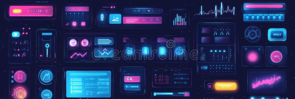 Various Digital UI Sticker Elements Include Buttons, Cursors, Loading ...