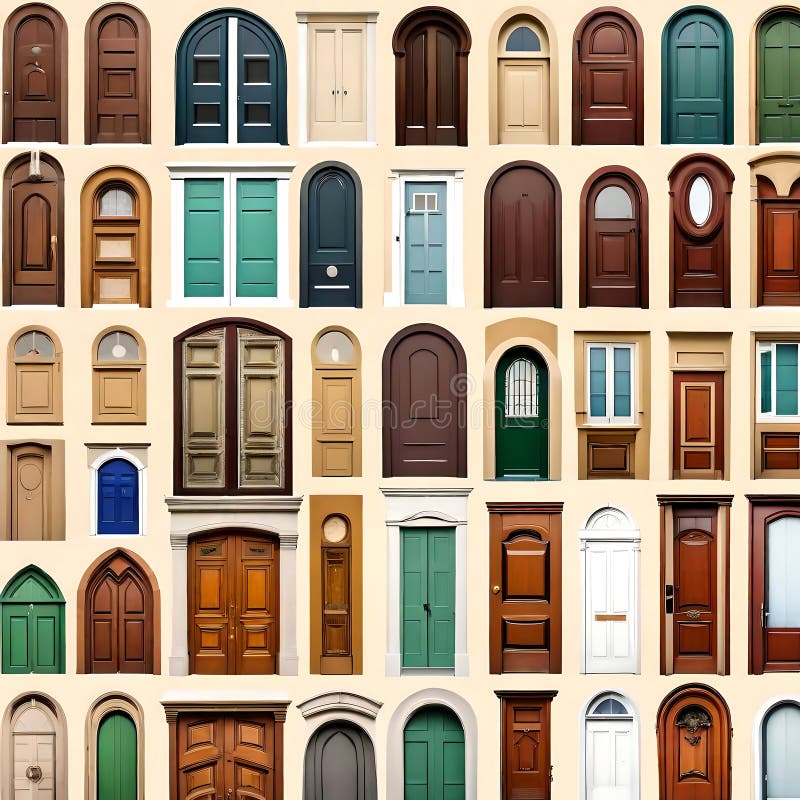 Various Doors in Different Shapes and Sizes - Ai Generated Image Stock ...