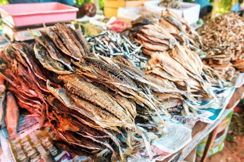 Various Dried Fish on the Market Stock Photo - Image of chinese, meal ...