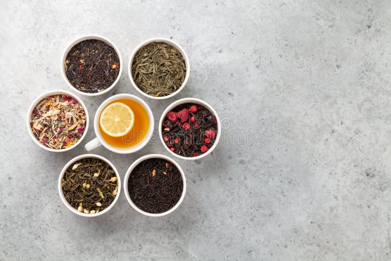 Various dried tea stock photo. Image of copy, herb, collection - 241505910