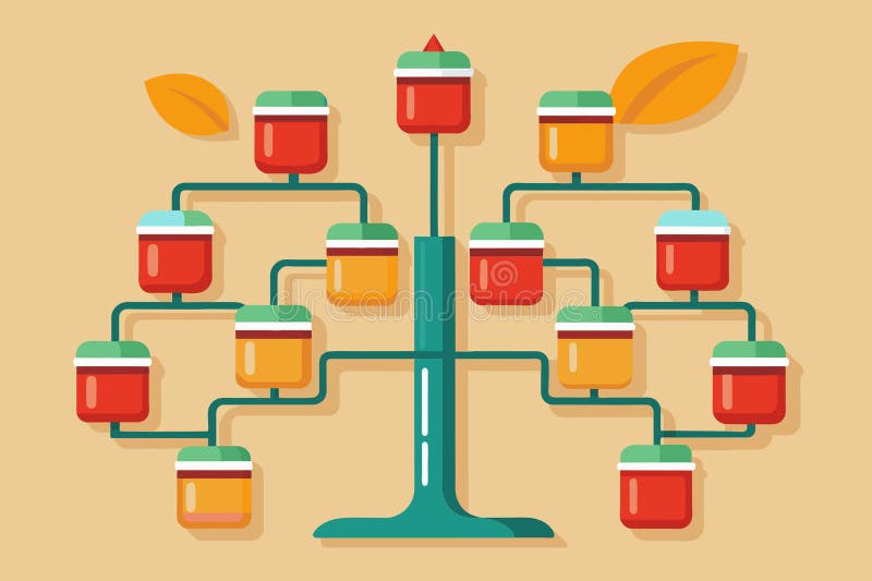 Various Drinks Hanging from Branches of a Tree in a Flat Customizable ...