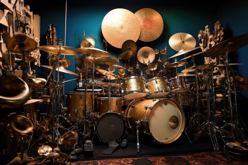 Various Drum Set Components, Eg Cymbals, Shells Stock Illustration ...