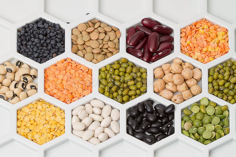 Various Dry Products in the Combs Stock Photo - Image of food, lentil ...
