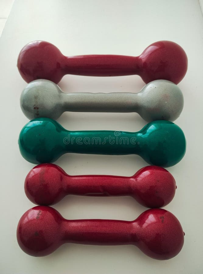 Various Dumbbells for Physical Exercise Stock Image - Image of training ...