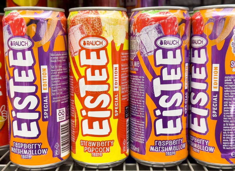 Various Eistee Special Edition Cans on Store Shelf: Raspberry ...