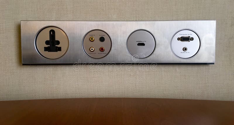 Various Electrical and Electronic Socket Source Stock Image - Image of ...