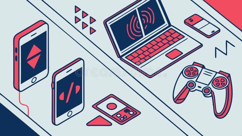 Various Electronic Devices Like Laptop Smartphone and Gamepad ...