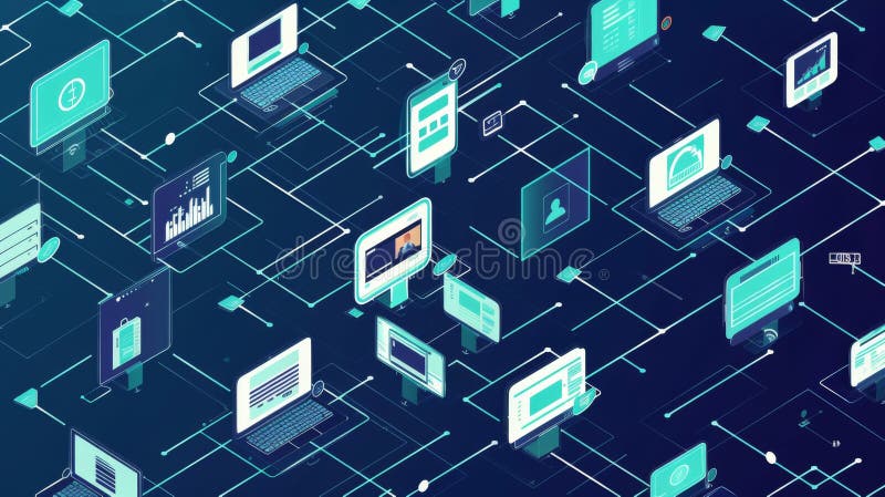 Assorted Electronic Devices on Blue Background Stock Image - Image of ...