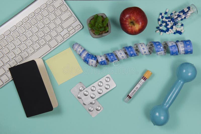 Various Elements of Office and Physical Activity and Health Stock Image ...