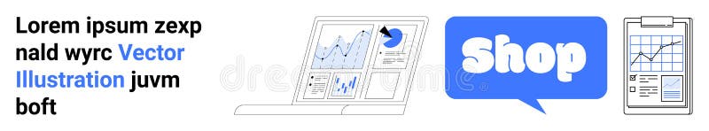 Online Shopping and Data Analysis Concept in Modern Digital Design ...