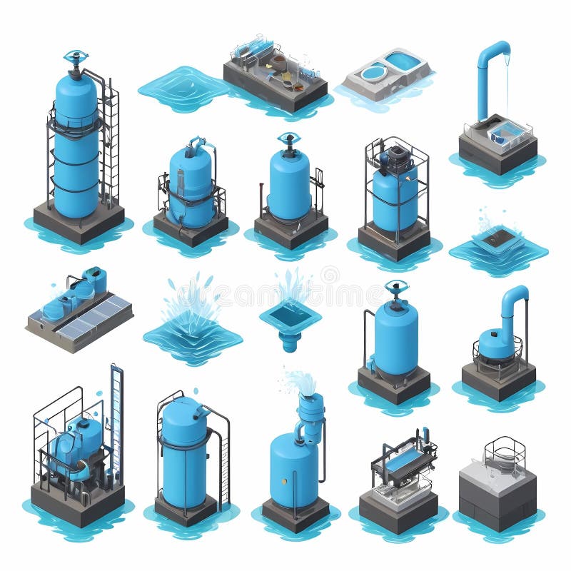Various Elements of Water Infrastructure in Adobe Stock. Generative AI ...