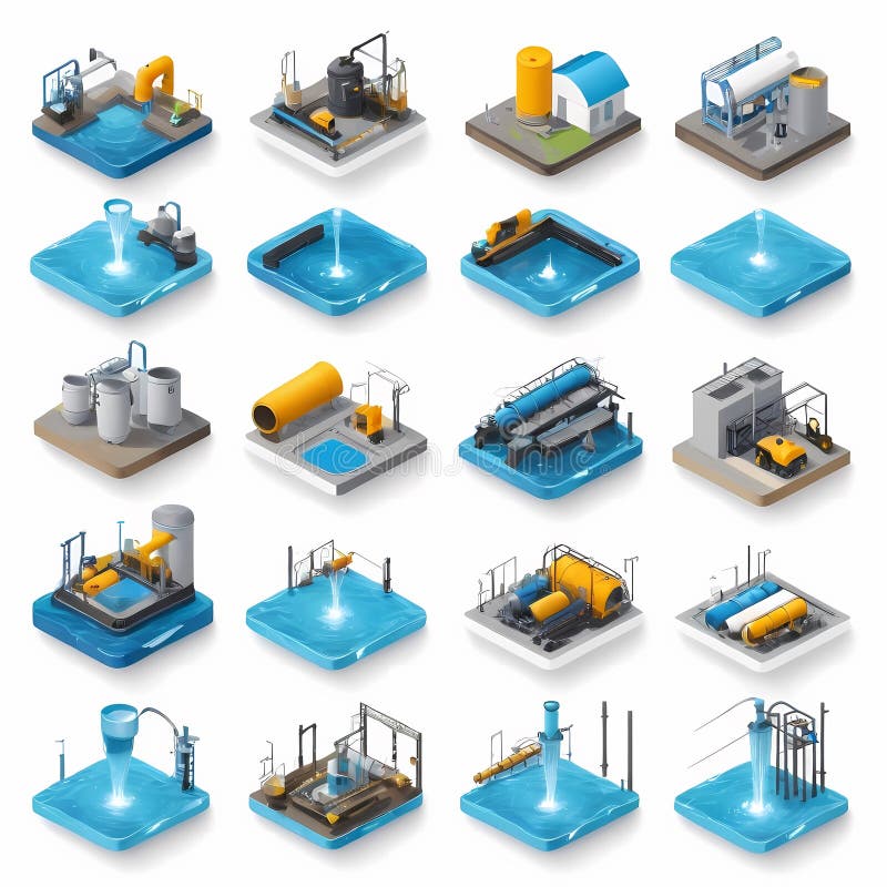 Various Elements of Water Infrastructure in Adobe Stock. Generative AI ...