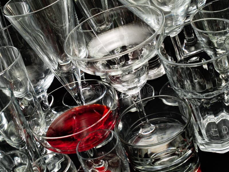 Various Empty Cocktail Glasses Stock Image - Image of group, glass ...
