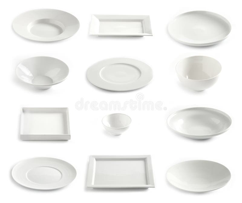Set of Fresh Washed Plates and Dishes Stock Photo - Image of dinner ...