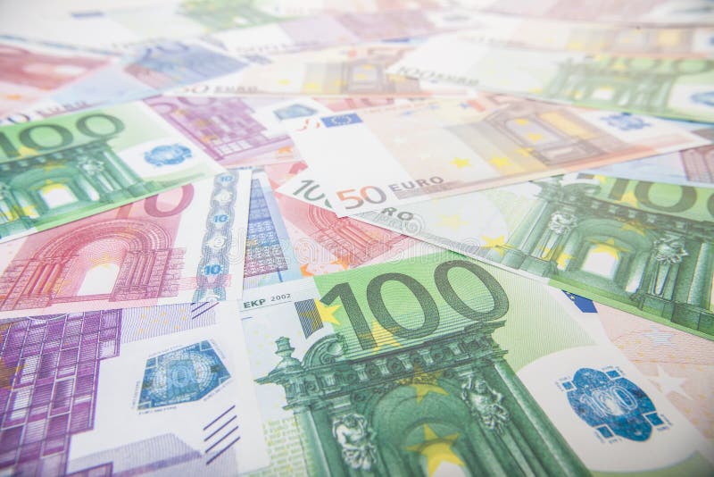 Various Euro Currency Notes Background Stock Image - Image of bills ...