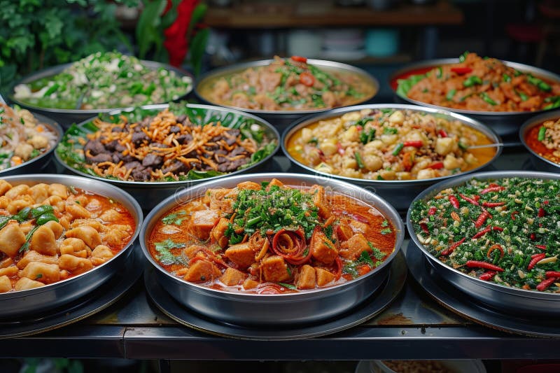 Various Examples of Asian Foods and Ingredients Stock Illustration ...