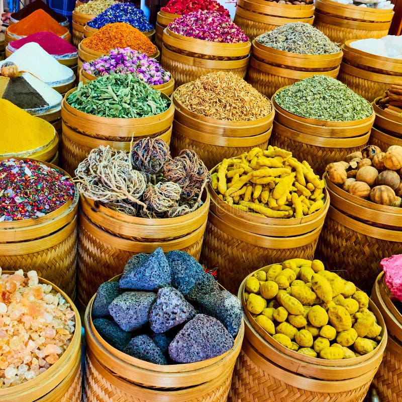 Various Exotic Spices and Potion Stock Photo - Image of herbs, flavour ...