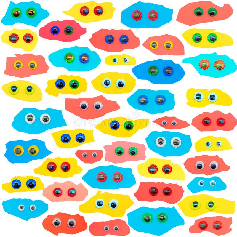 Various Eyes of Different Colors on Different Colored Patches Stock ...