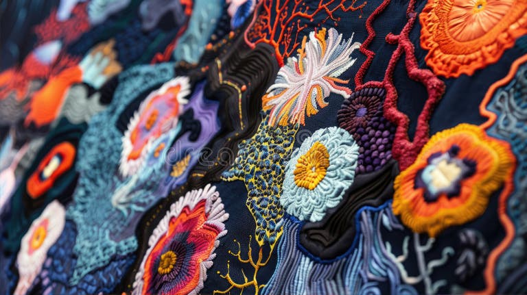 Various Fabrics with Patterns. Textiles for Sewing Colorful Clothes ...