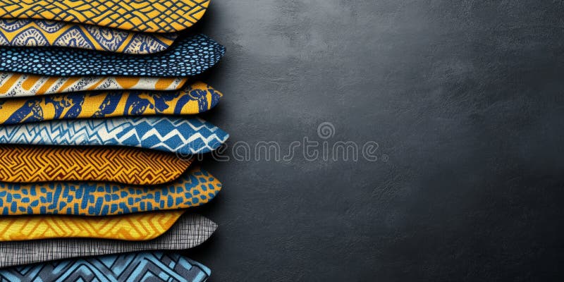 Various Fabrics with Unique Patterns are Arranged in an Orderly Manner ...