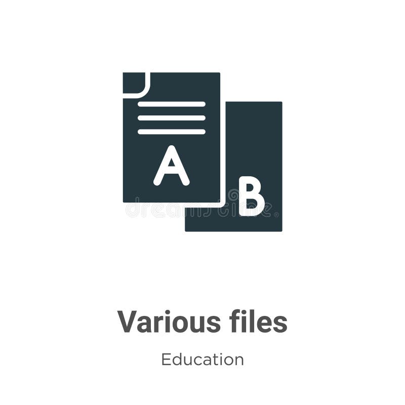 Various Files Vector Icon on White Background. Flat Vector Various ...