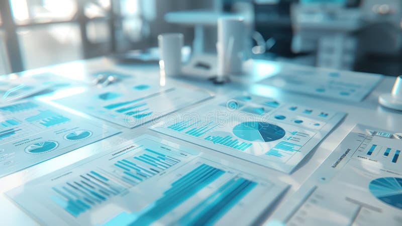 The Financial Data Analysis Documents.AI Generated Image Stock Image ...