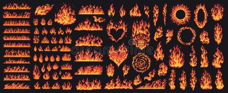 Various Fire Shapes Stock Illustrations – 1,769 Various Fire Shapes ...
