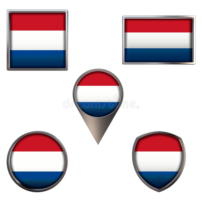 Flags of the Netherlands Icons Set Image Stock Illustration ...